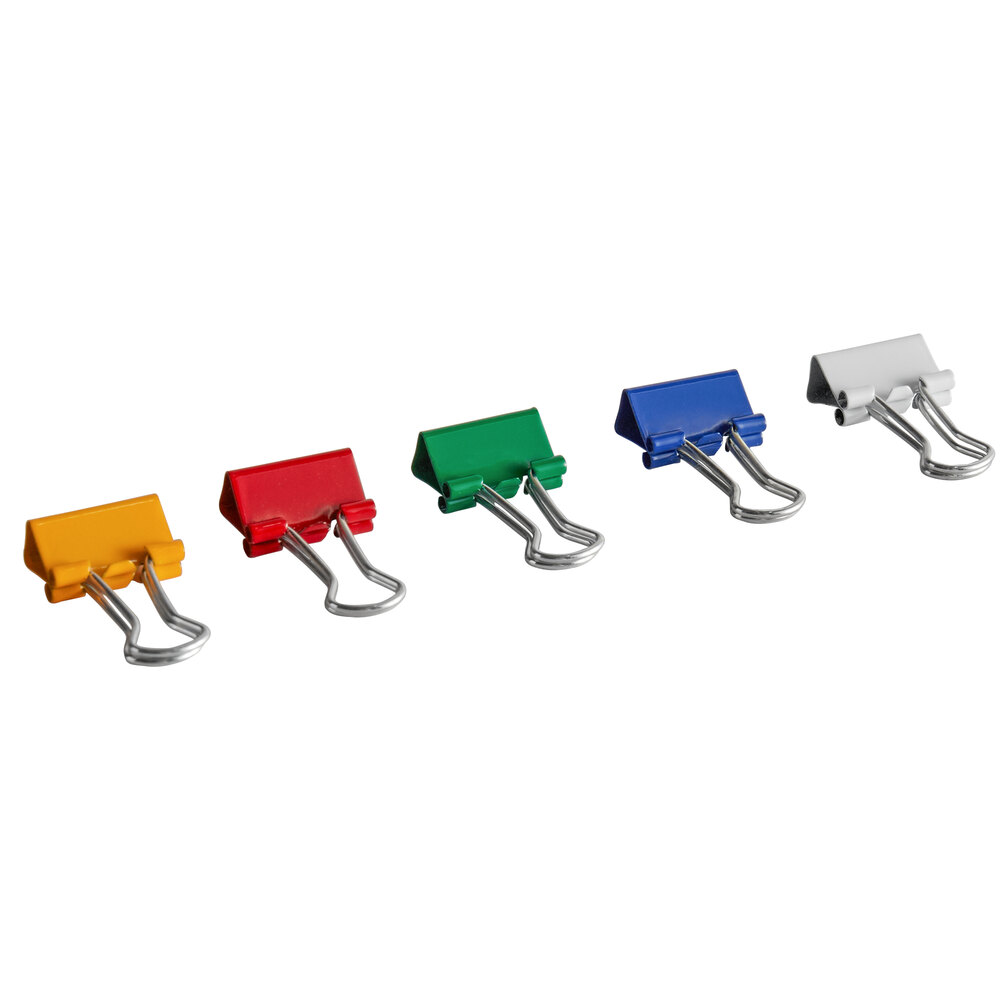 Universal UNV31027 1/4" Capacity Assorted Color Mini Binder Clips - 60/Box