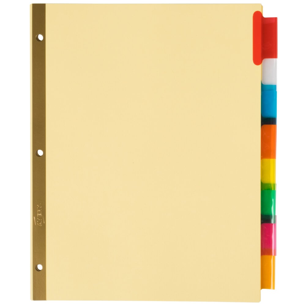 Avery 11111 Big Tab Buff Paper 8 Tab Multi Color Insertable Dividers 