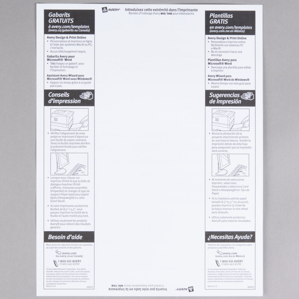 Staples 8 Tab Template Download Staples 8 Large Tab Insertable 