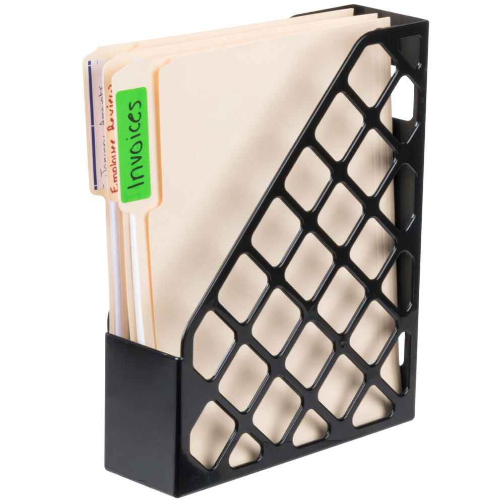 Universal UNV08118 9" x 3" x 11 1/2" Black Recycled Plastic Magazine File