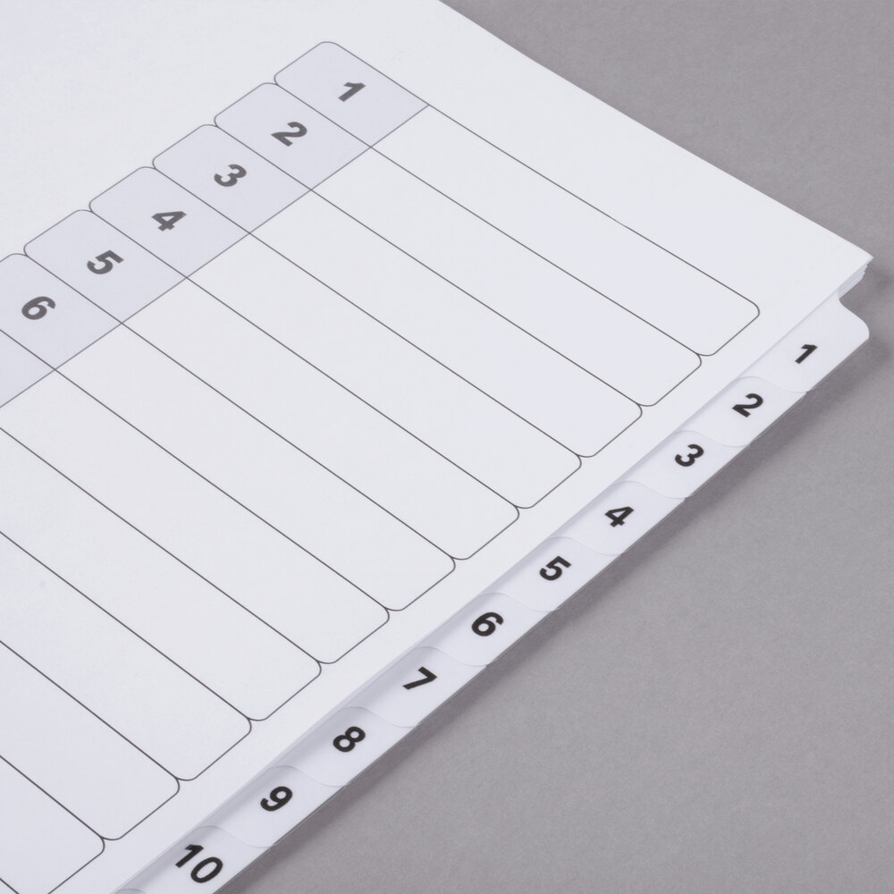 Avery 11142 Ready Index 15 Tab White Table Of Contents Dividers