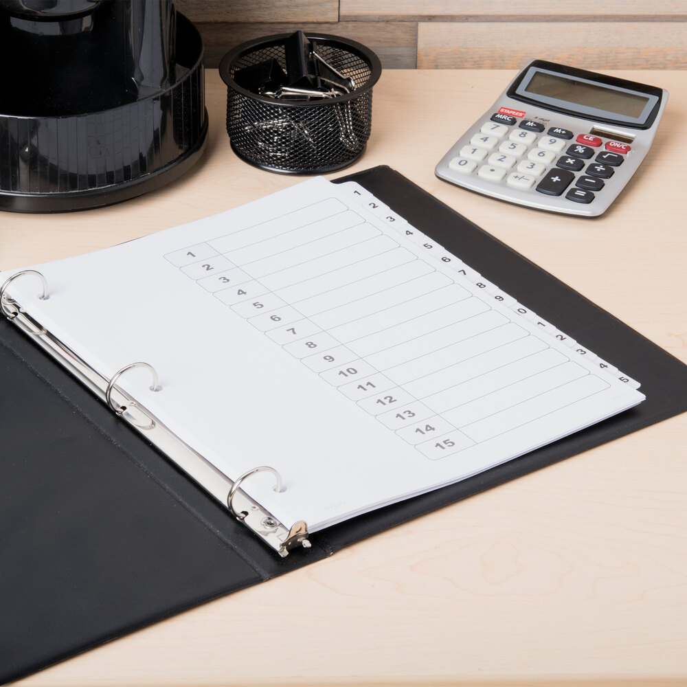 Avery 11142 Ready Index 15-Tab White Table of Contents Dividers