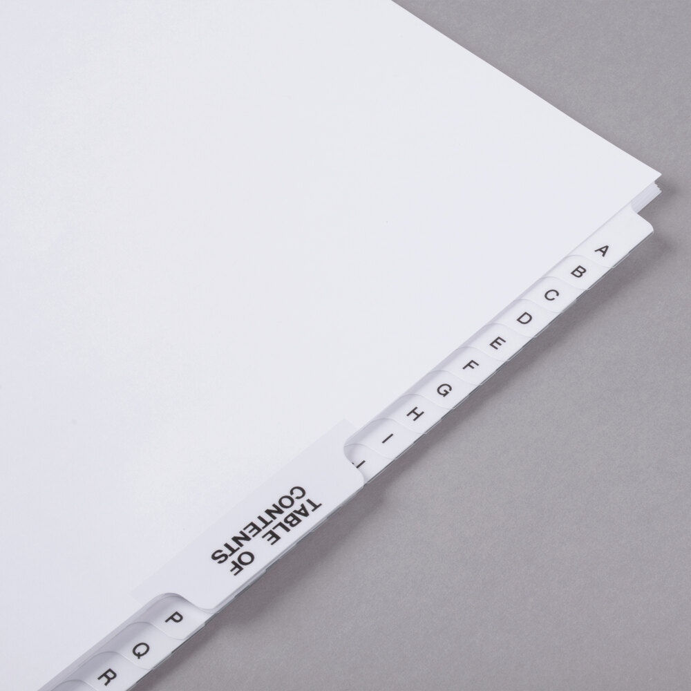 Avery 11374 Premium Collated 27-Tab A-Z Side Tab Table of Contents Side ...