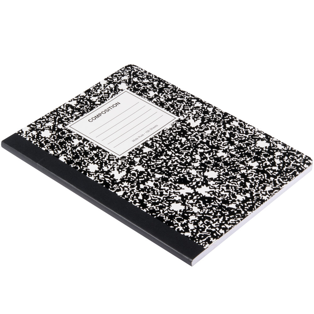 Universal UNV20930 9 3 4 X 7 1 2 Black Wide Ruled Composition Notebook 100 Sheets