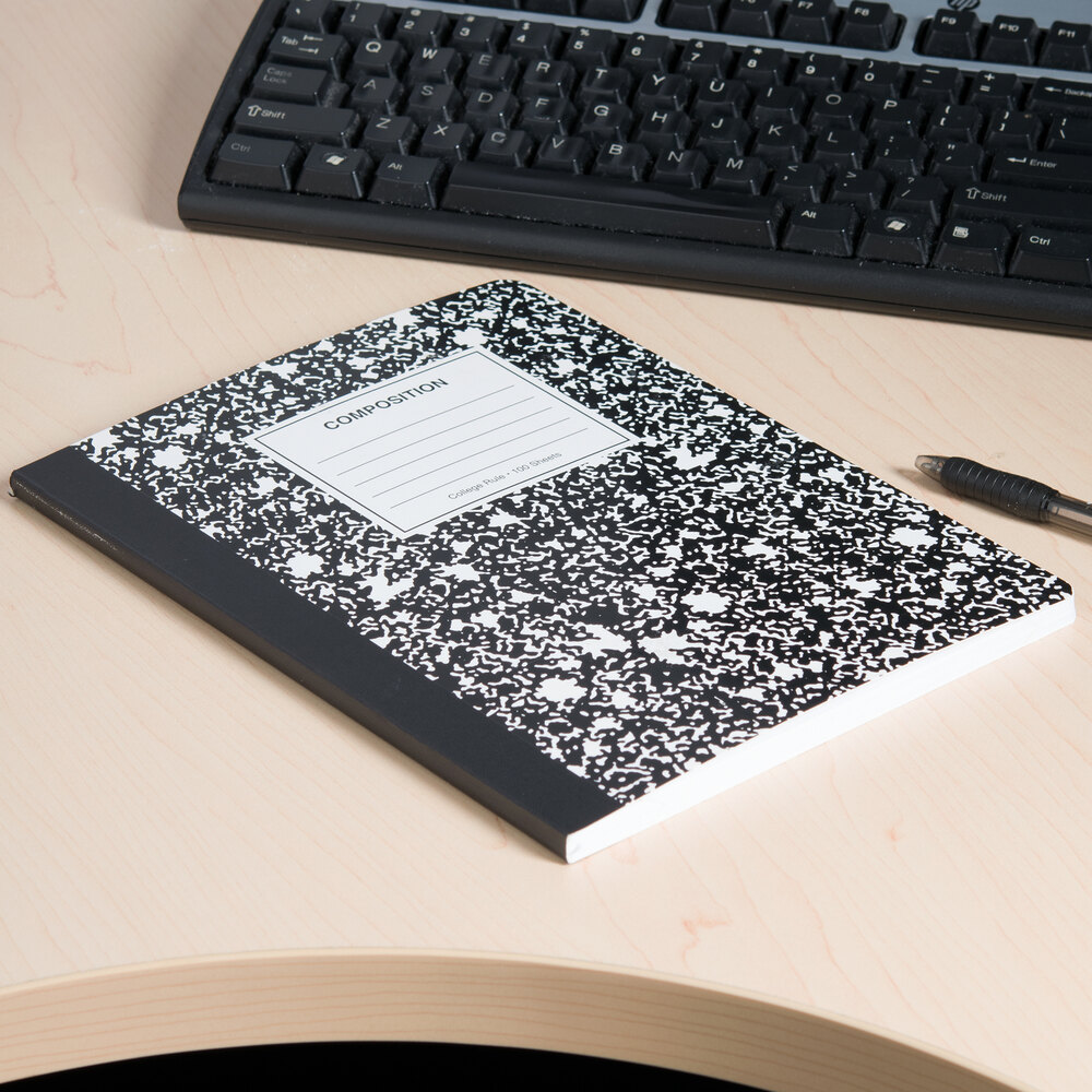 Universal UNV20940 9 3 4 X 7 1 2 Black College Ruled Composition Notebook 100 Sheets