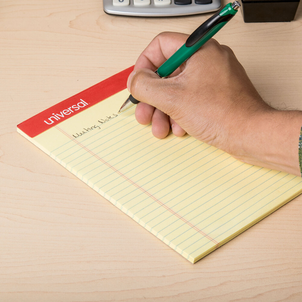 Universal UNV46200 5" x 8" Narrow Ruled Canary Perforated Edge Writing ...