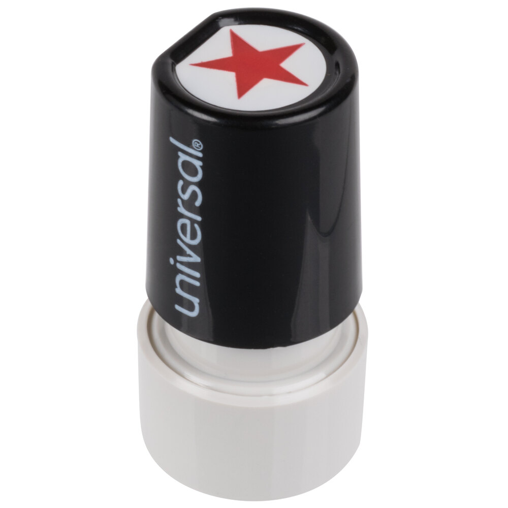Universal UNV10081 3/4" Round Red Pre-Inked Star Stamp
