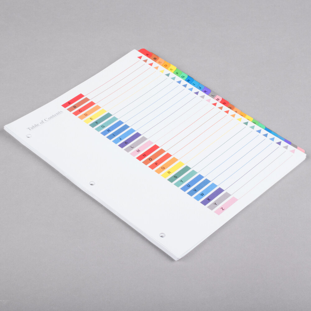 Universal UNV24812 Multi-Color A-Z Table of Contents Dividers