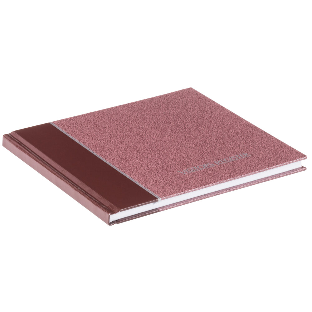 Rediform 57803 8 1/2" x 9 7/8" Burgundy Hardcover Visitor Register Book ...