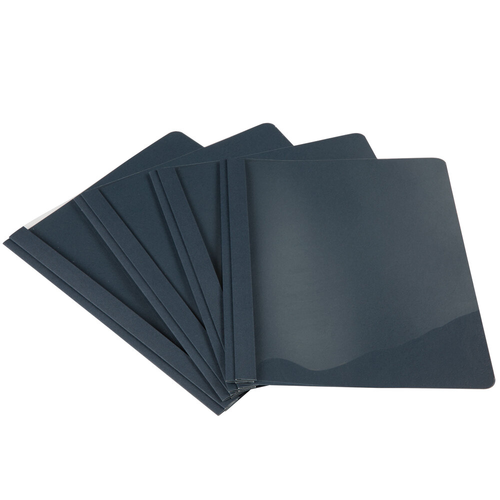 Universal Office UNV57122 11" x 8 1/2" Dark Blue Leatherette Embossed ...