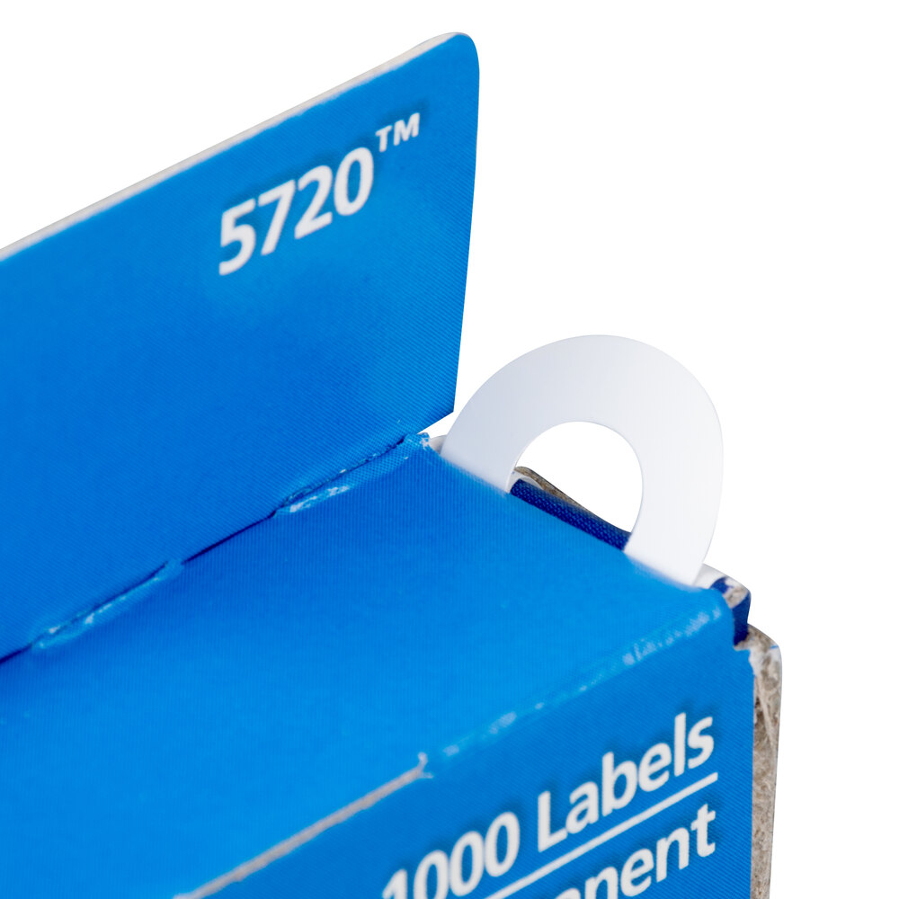 Avery 5720 1/4" White Hole Reinforcement Label with Dispenser - 1000/Pack