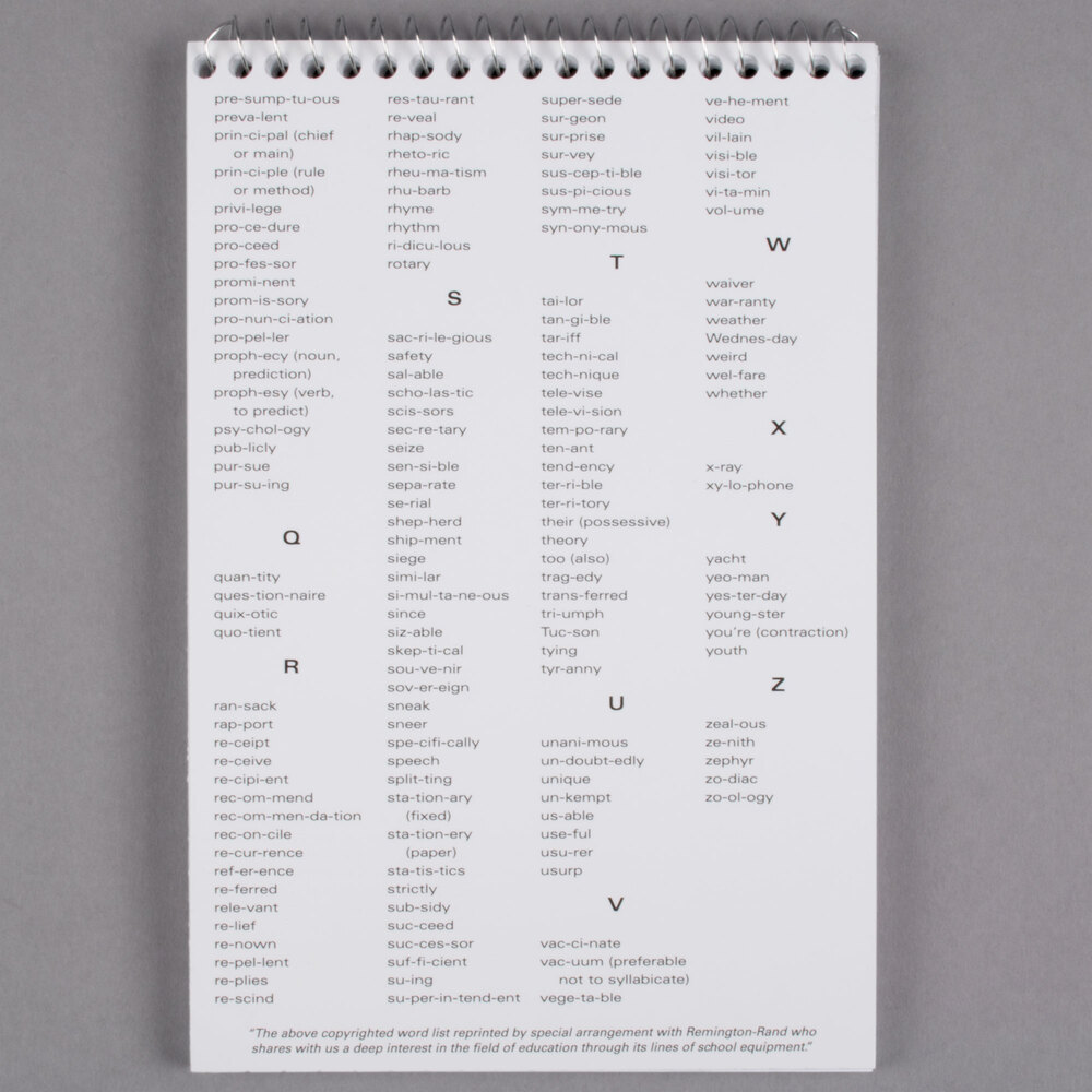 Mead 43082 6" x 9" White Gregg Rule Spell-Write Spiral Steno Book - 80 ...