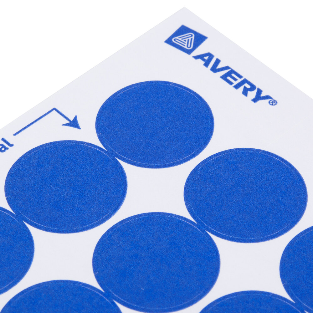 Avery 5469 3/4" Dark Blue Round Removable Write-On / Printable Labels ...