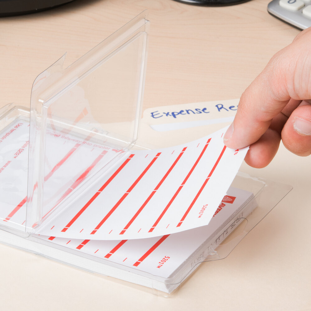 Avery 05201 11/16" x 3 7/16" White / Dark Red Rectangular Write-On ...