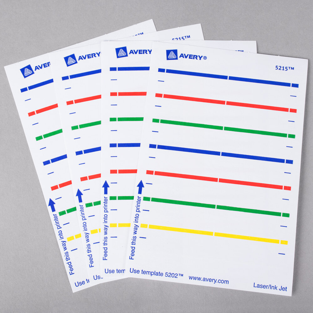 Avery 5215 11 16 X 3 7 16 White Assorted Colors Rectangular Write 