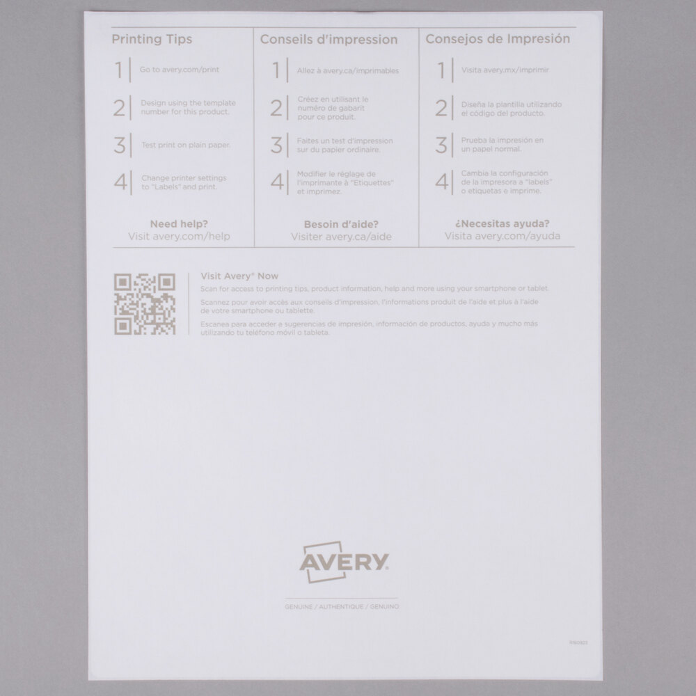 Avery 5293 1 2/3" High-Visibility Round White Printable Labels - 600/Pack