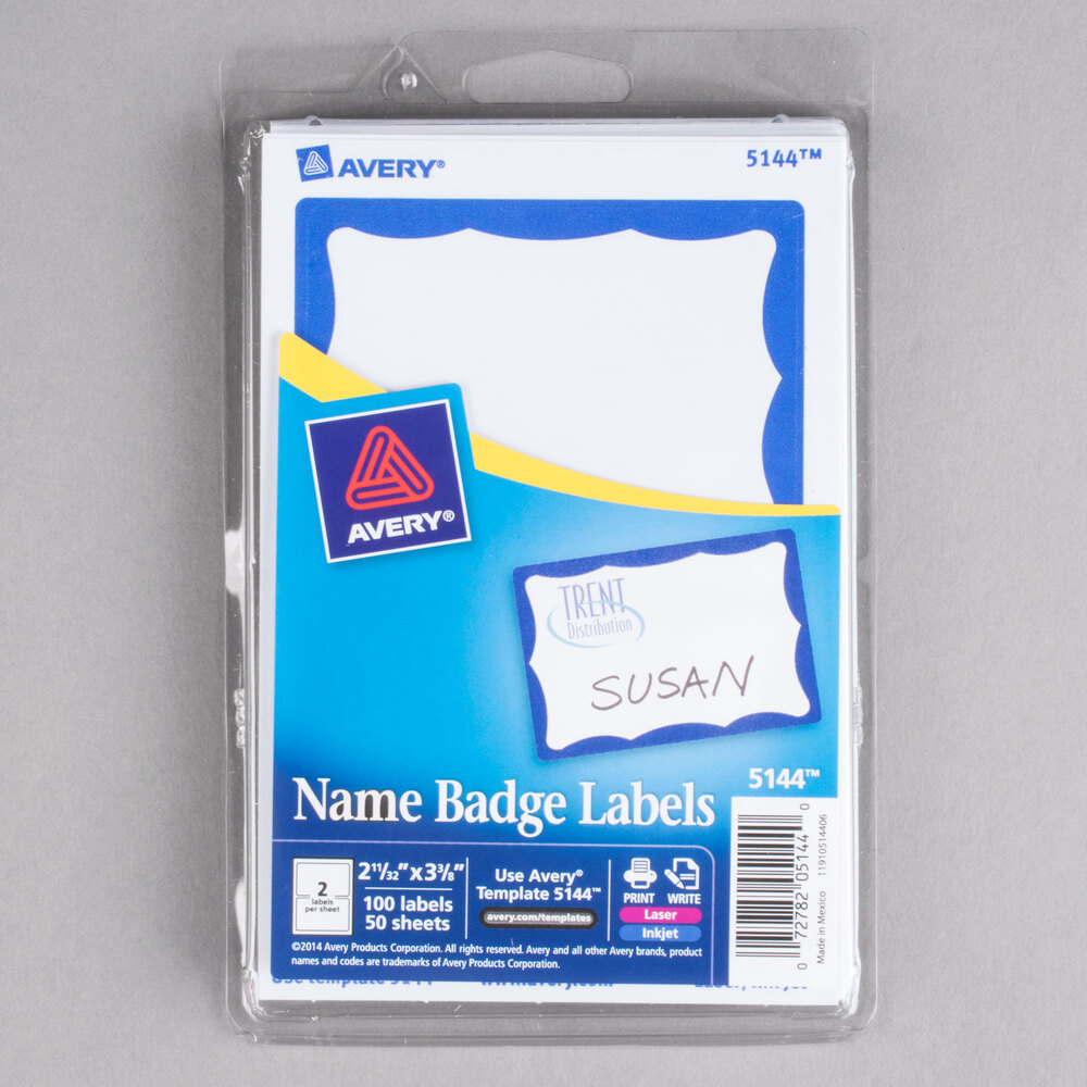 Avery 5144 2 1 3 X 3 3 8 Printable Self Adhesive Name Badges With 