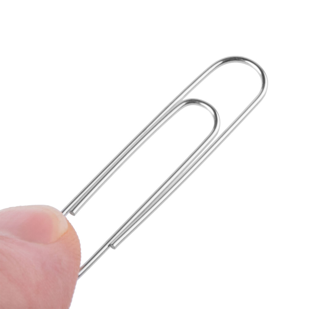 Acco 72580 Silver Smooth Finish 100 Count Jumbo Paper Clips - 10/Box