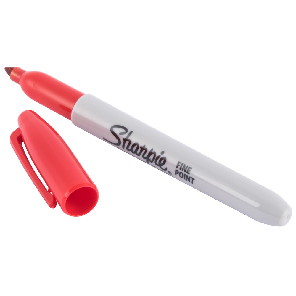 Sharpie 30002 Red Fine Point Permanent Marker - 12/Box