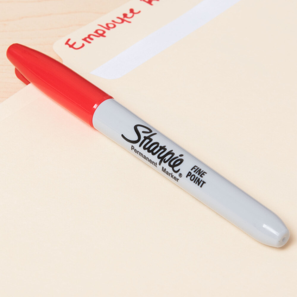 Sharpie 30002 Red Fine Point Permanent Marker - 12/Box Sharpie 30002 Red Fine Point Permanent Marker - 12/Box