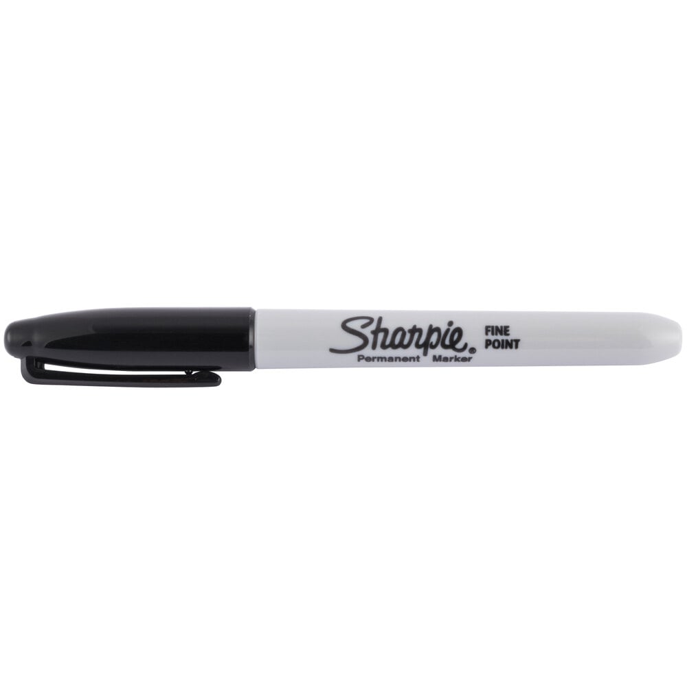 Sharpie Black Fine Point Permanent Markers - WebstaurantStore