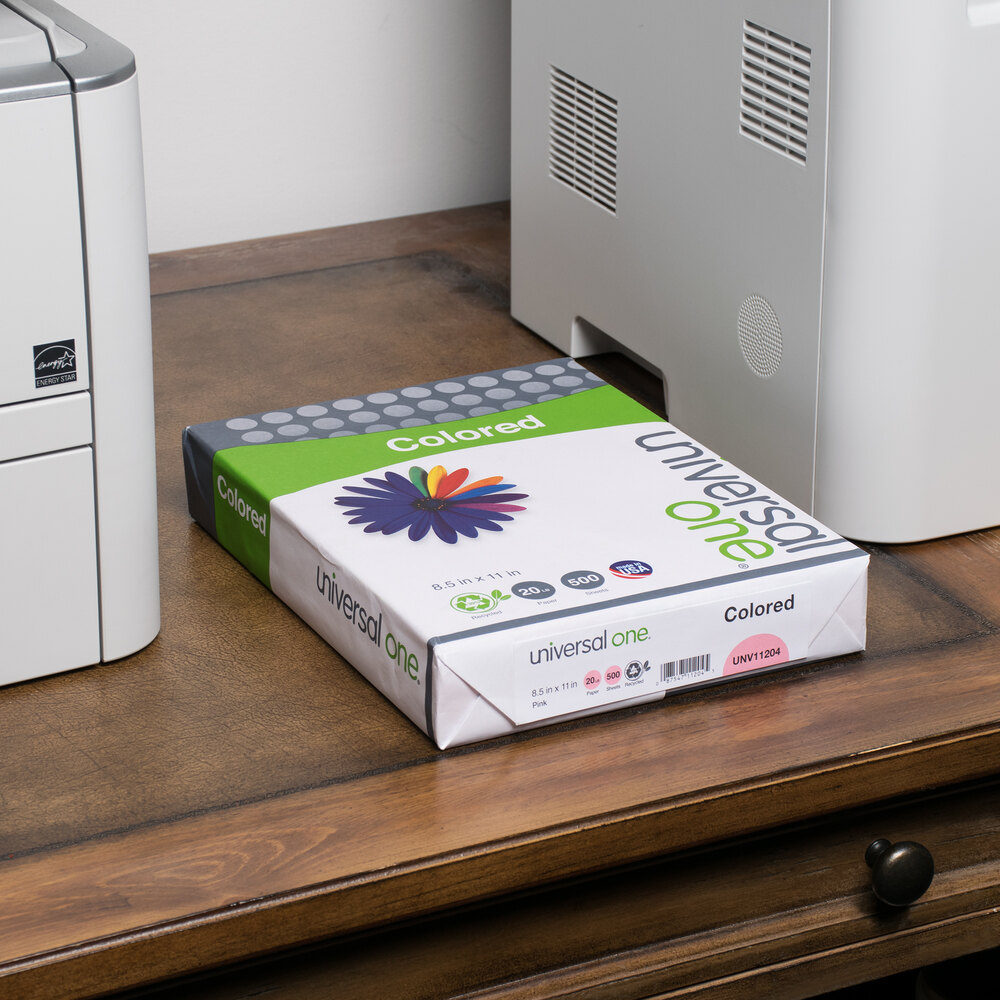 Universal Office UNV11204 8 1/2" x 11" Pink Ream of 20# Color Copy ...