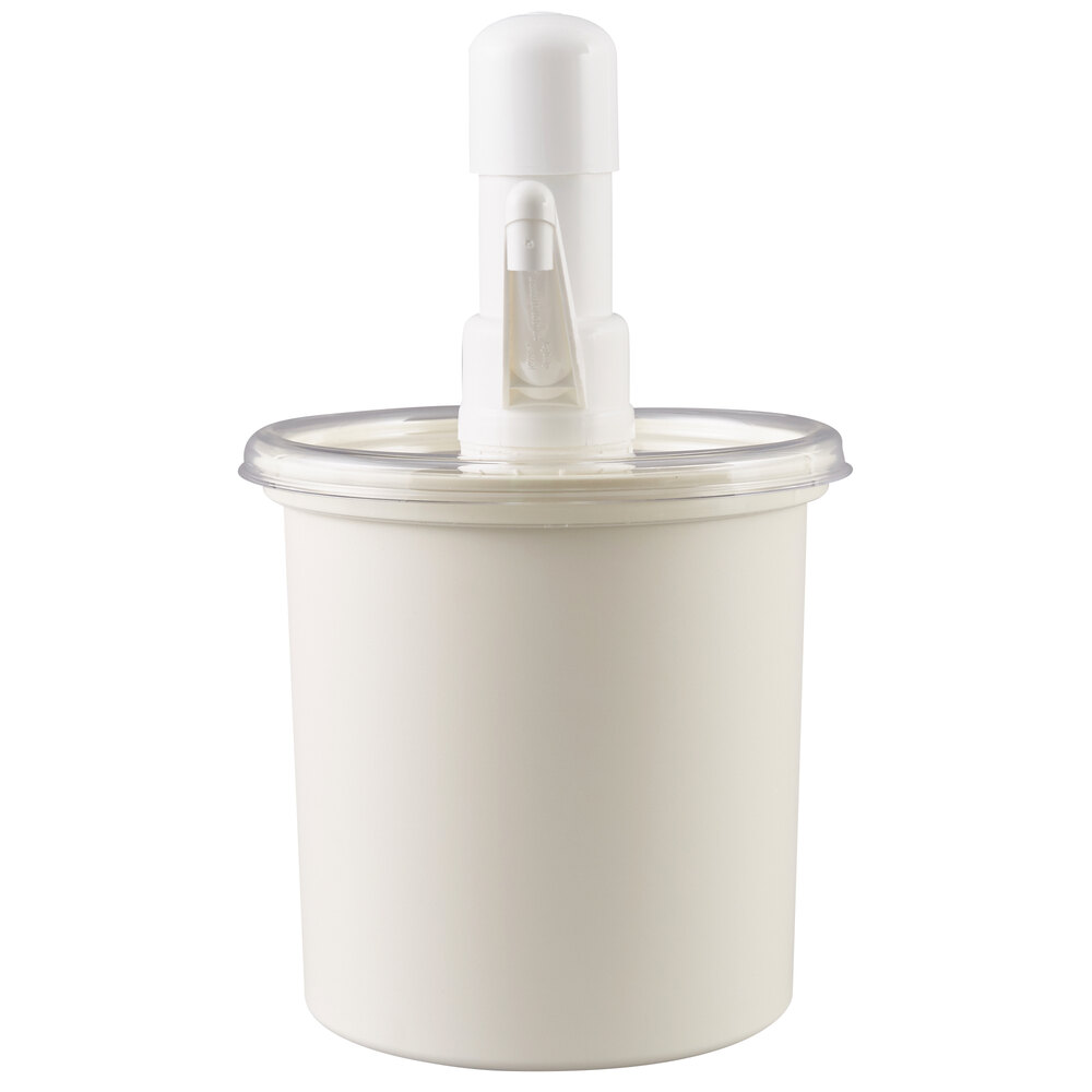 Cambro 1.7 Qt. White Insulated ColdFest Condiment Dispenser Kit with ...