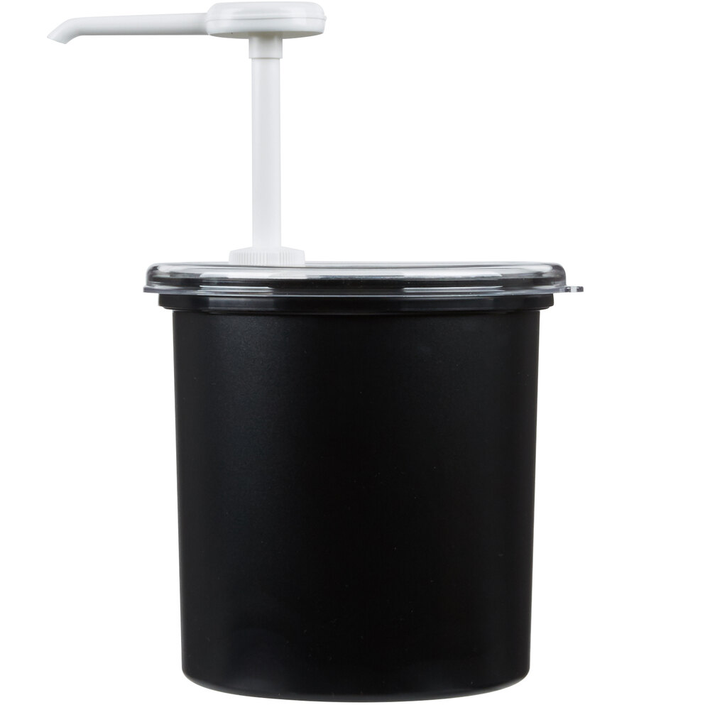 Cambro 1.7 Qt. Black Insulated ColdFest Condiment Dispenser Kit with ...