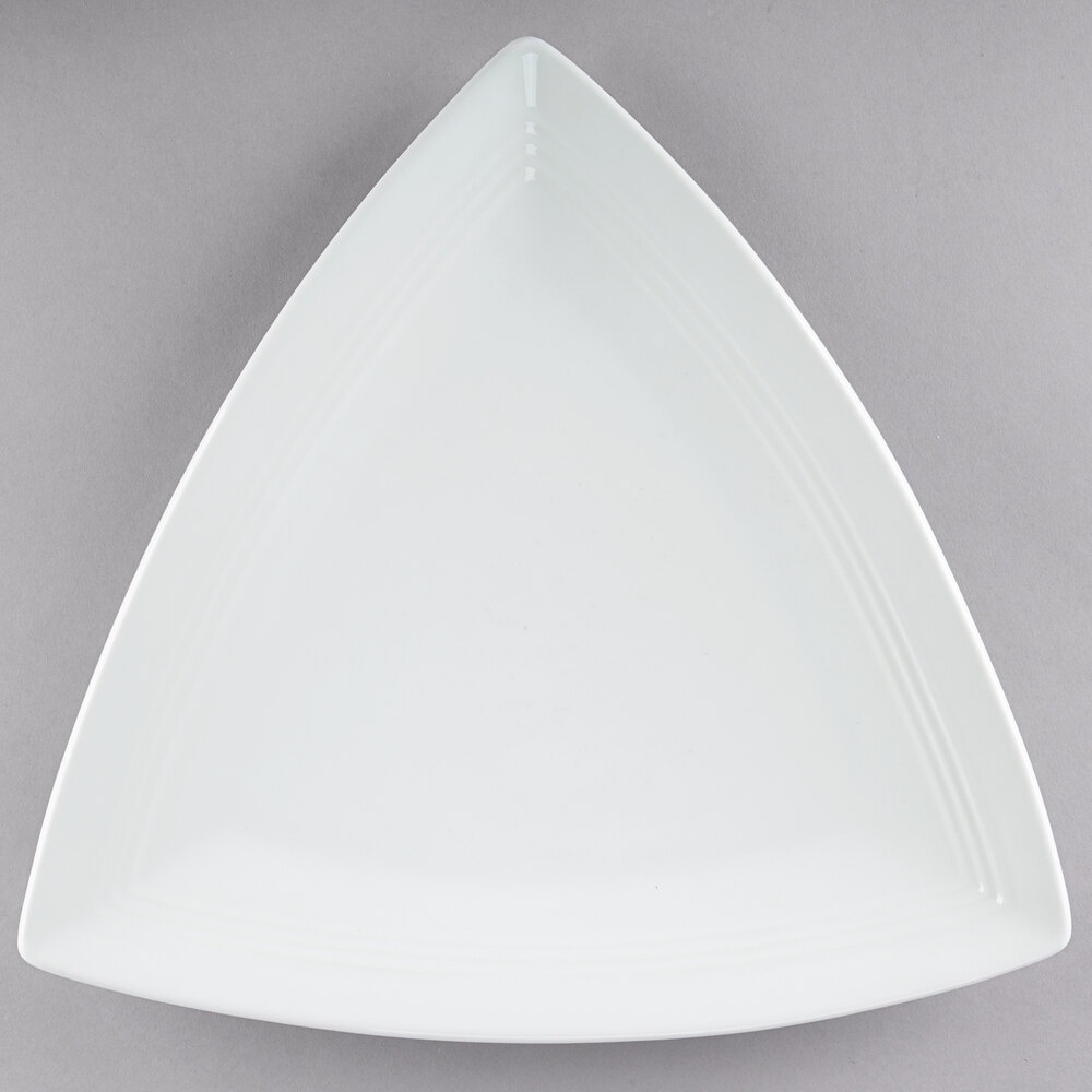 Tuxton CWZ-1248 Concentrix 12 1/2" White Triangle China Plate - 6/Case