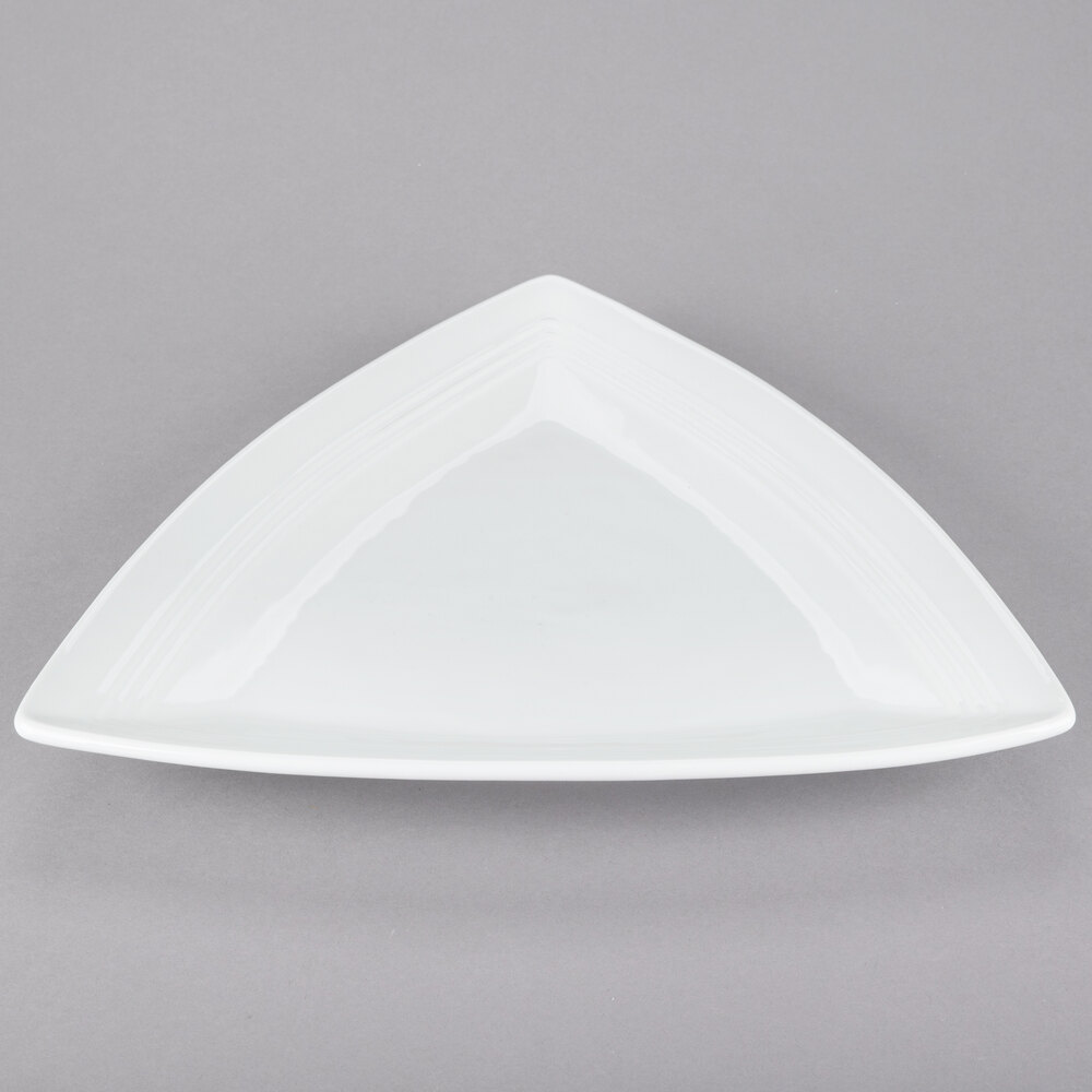 Tuxton CWZ-1248 Concentrix 12 1/2" White Triangle China Plate - 6/Case