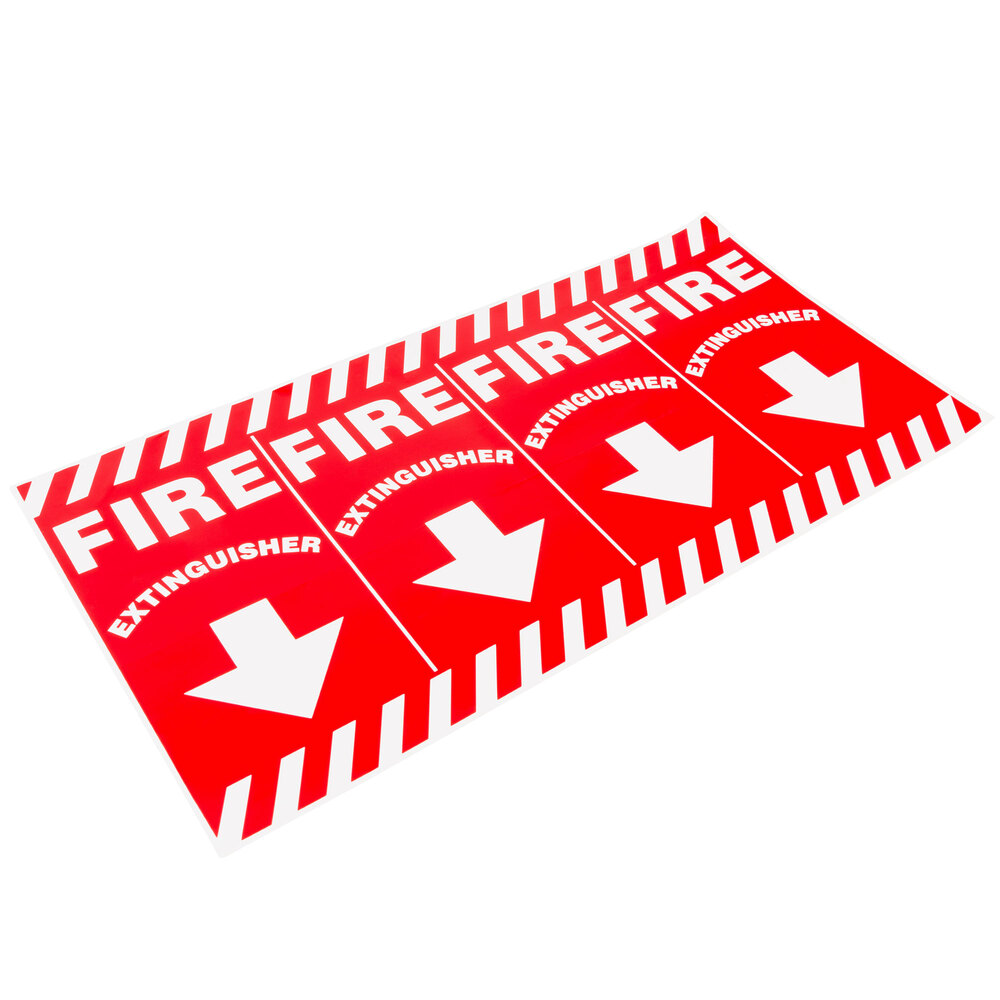 Buckeye Wrap-Around Fire Extinguisher Adhesive Label - Red and White ...