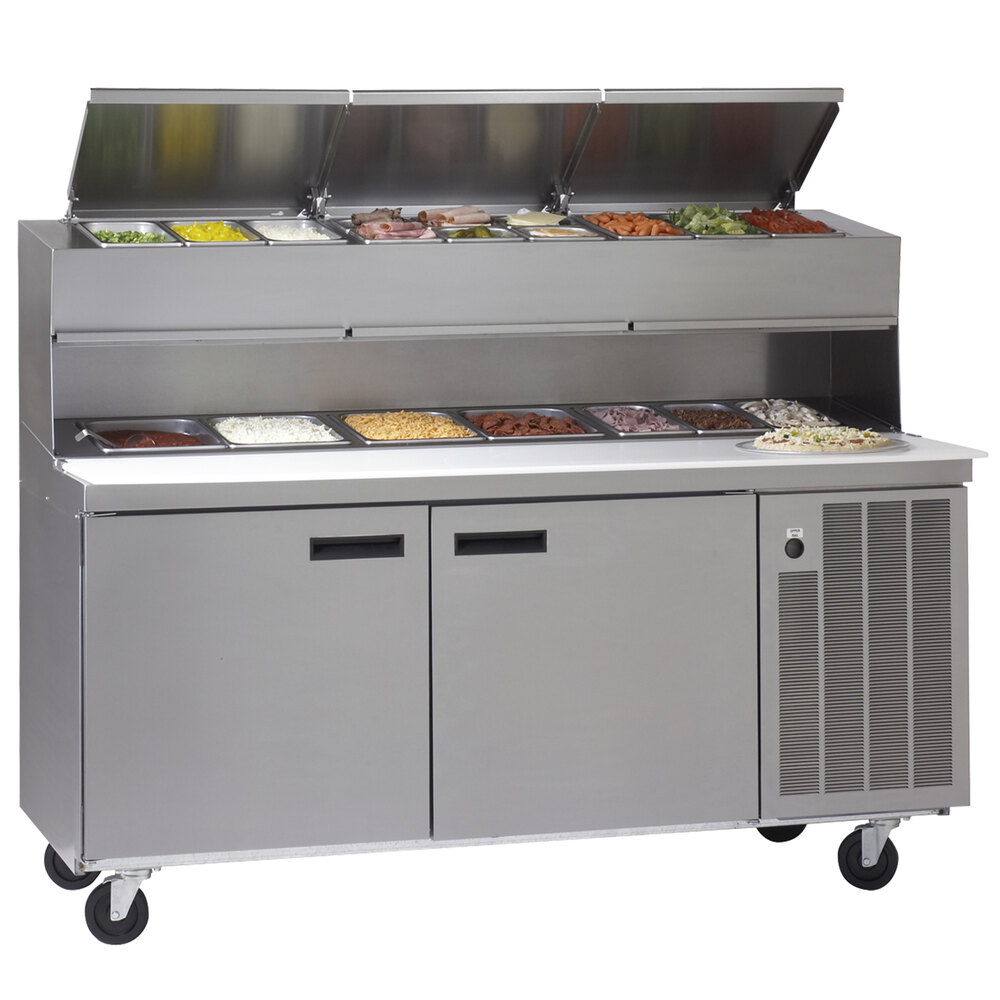 Delfield 18672PDLV 72" Two Door Refrigerated Pizza Prep Table with Dual ...