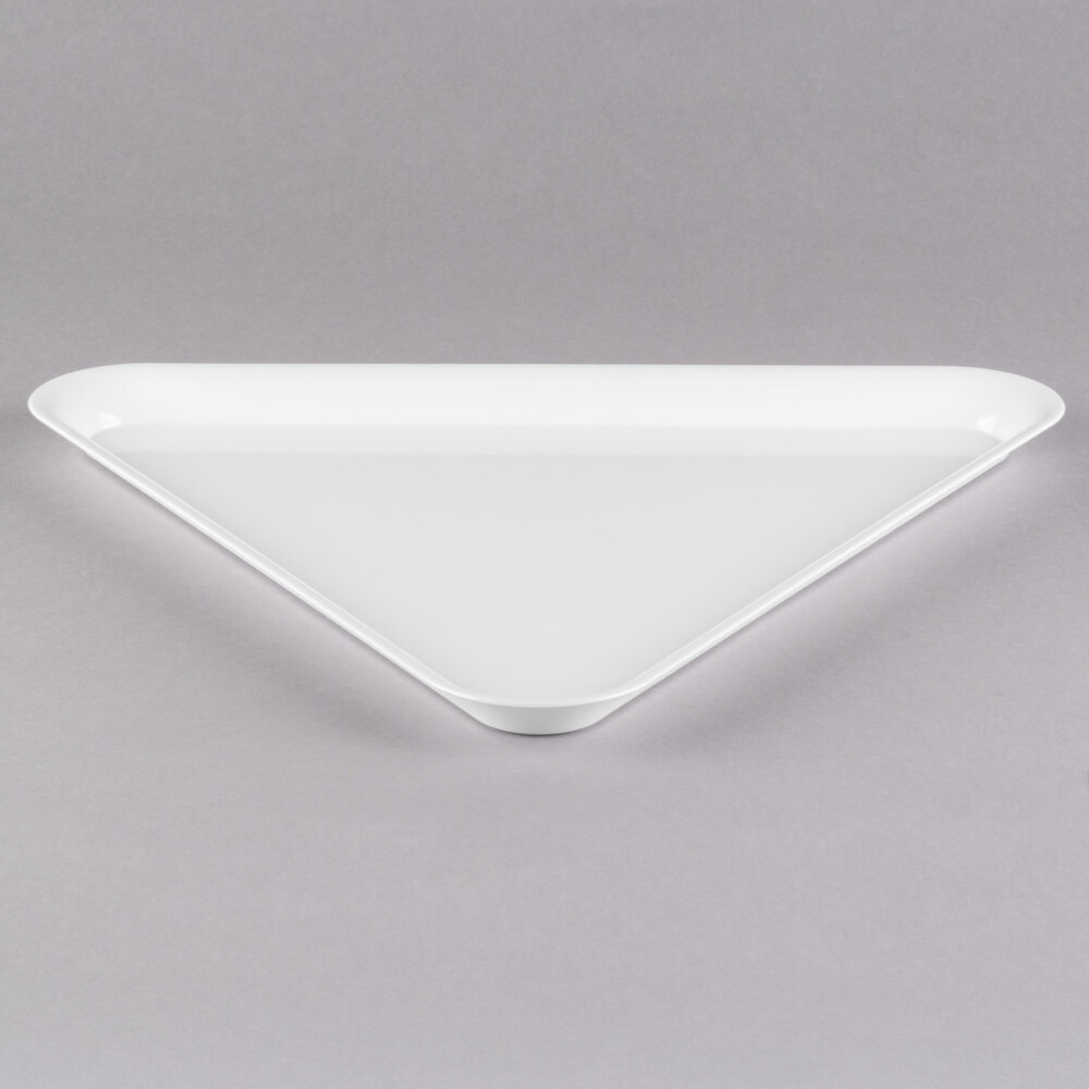 Fineline 3561-WH Platter Pleasers 16" White Plastic Triangular Tray ...