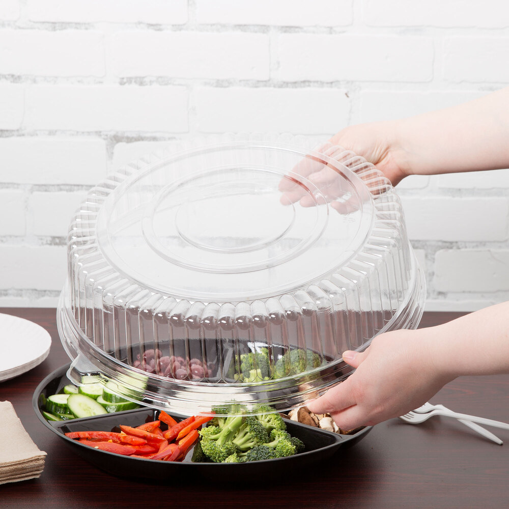 Round Plastic Platter w/ Lid - 14", 25/Case | WebstaurantStore
