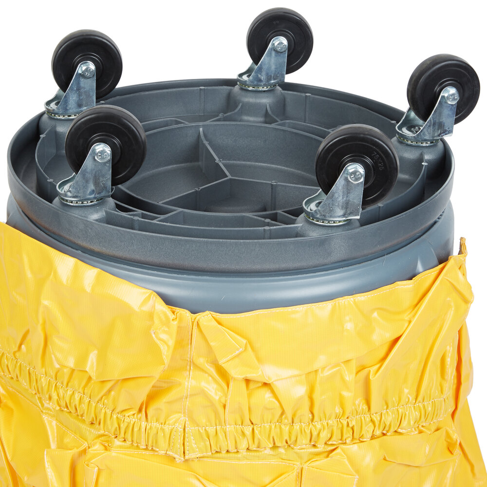 Rubbermaid BRUTE 32 Gallon Gray Trash Can, Lid, Caddy Bag, and Dolly Kit