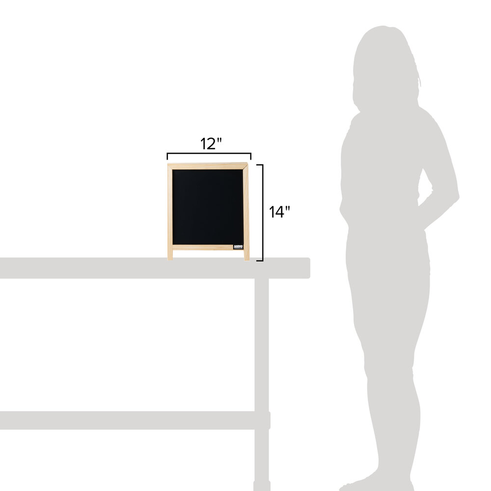 Aarco 14" x 12" Tabletop A-Frame Sign with Black Chalkboard TA-1