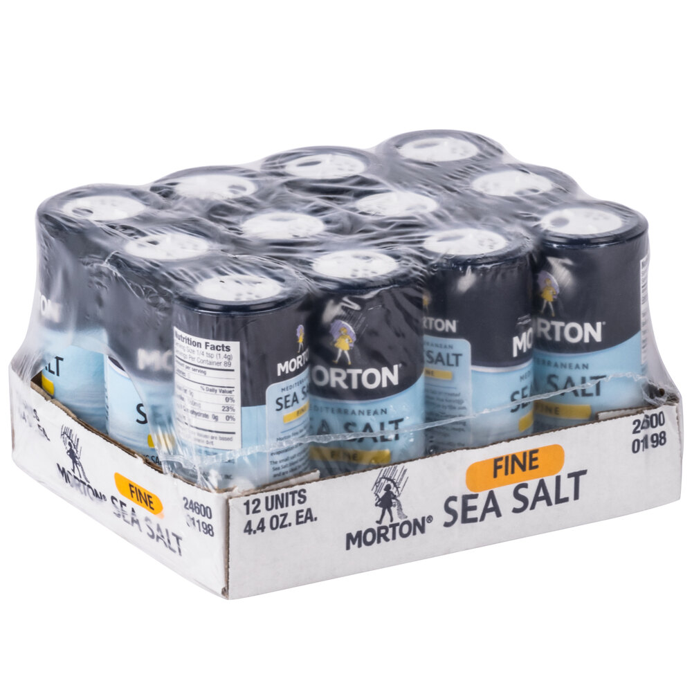 Morton 4.4 oz. Fine Mediterranean Sea Salt - Case