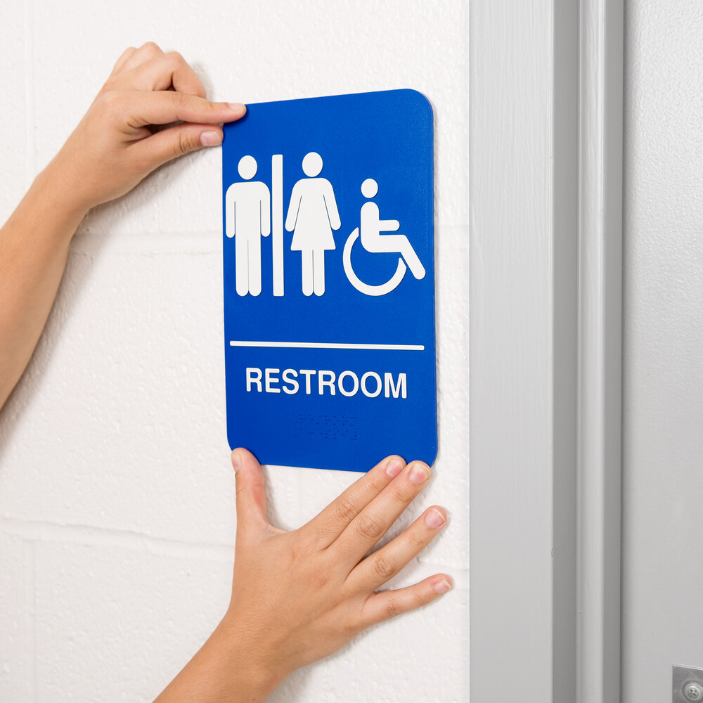 Tablecraft 695650 ADA Handicap Accessible Women's / Men's Restroom Sign ...
