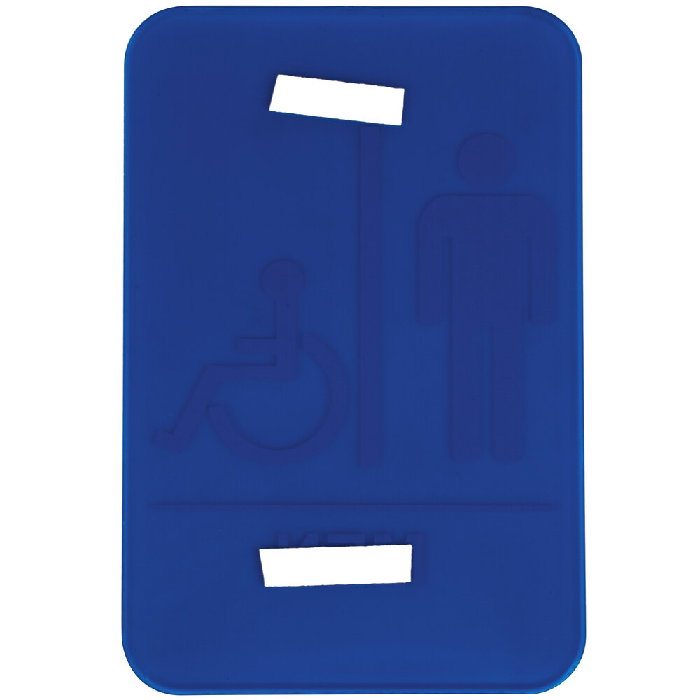 Handicap Accessible Men's Restroom Sign - Blue and White, 9" x 6"