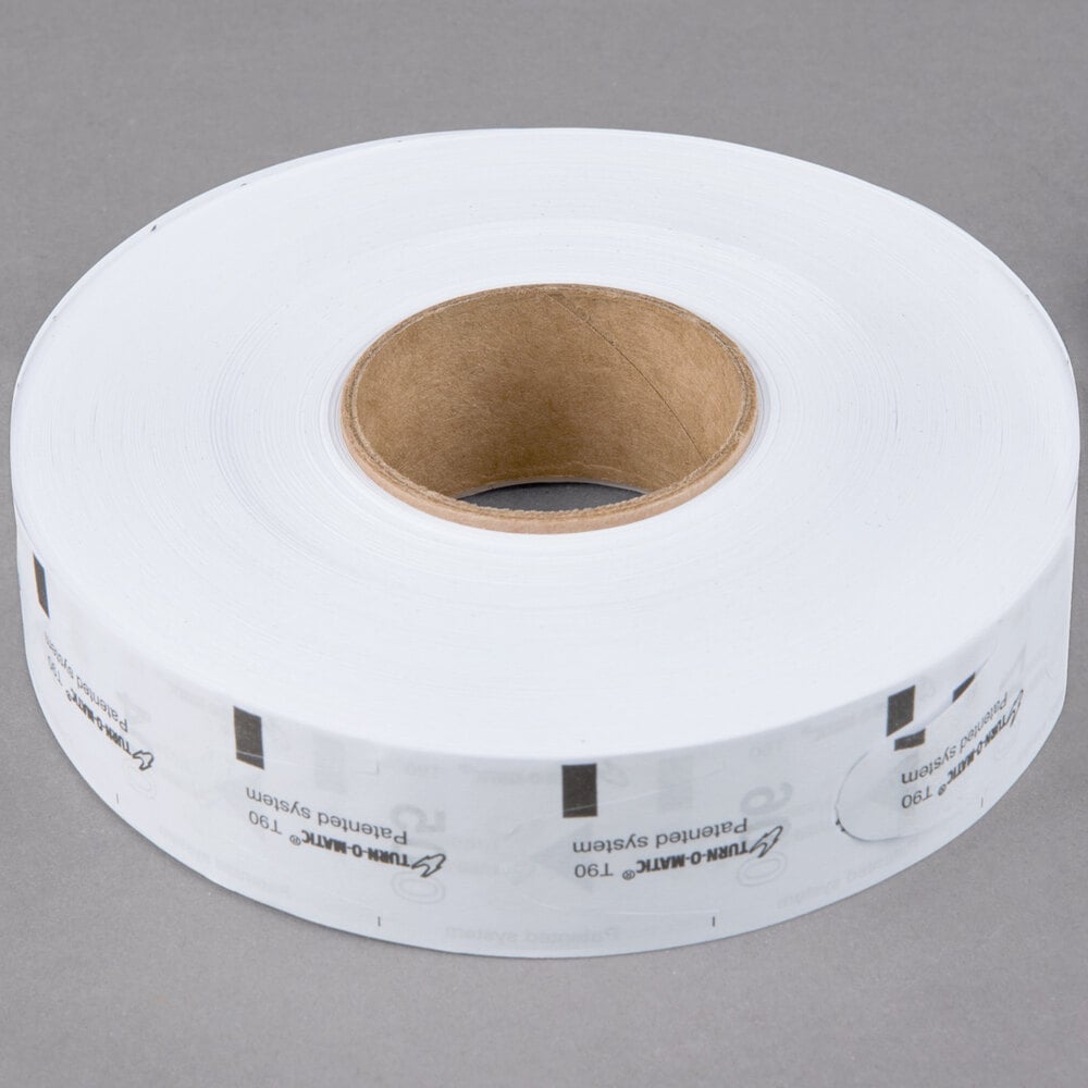 Turn-O-Matic T90 White 3 Digit Take a Number Ticket Roll for D900 ...
