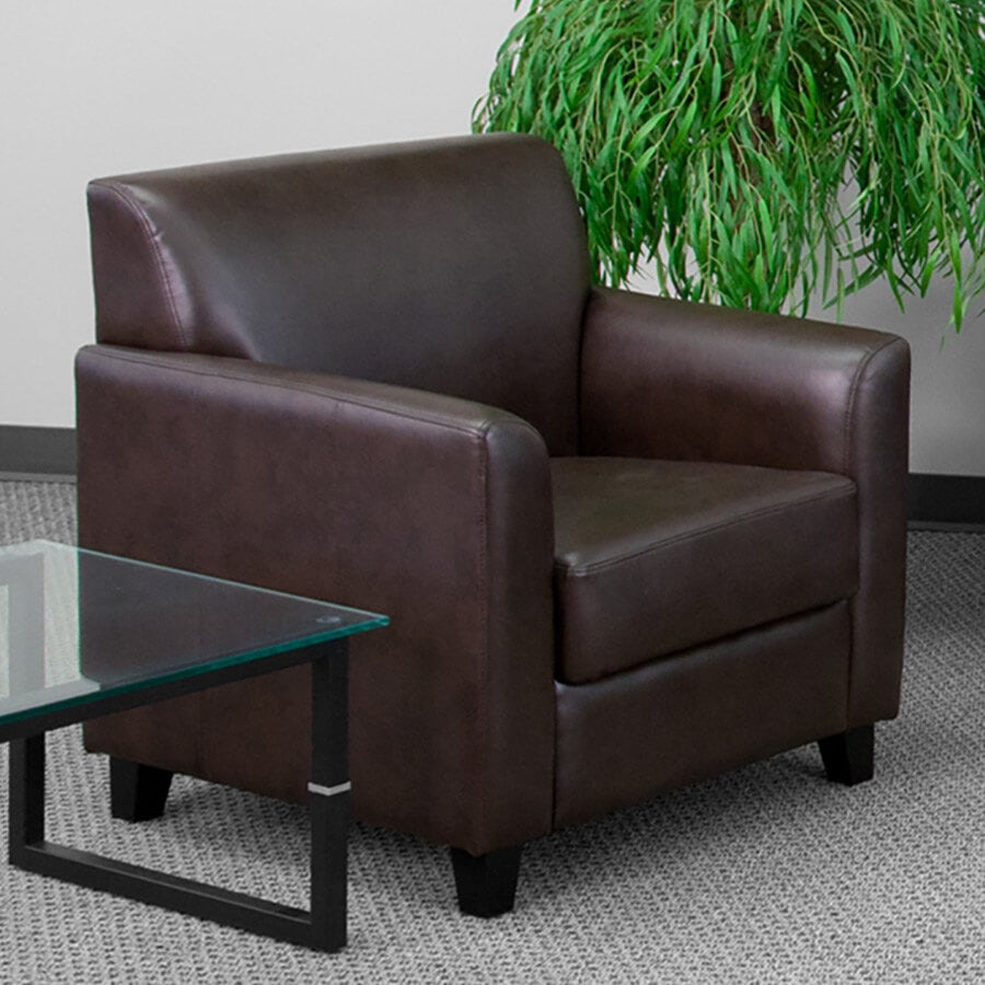 Flash Furniture BT-827-1-BN-GG Hercules Diplomat Brown Leather Chair ...