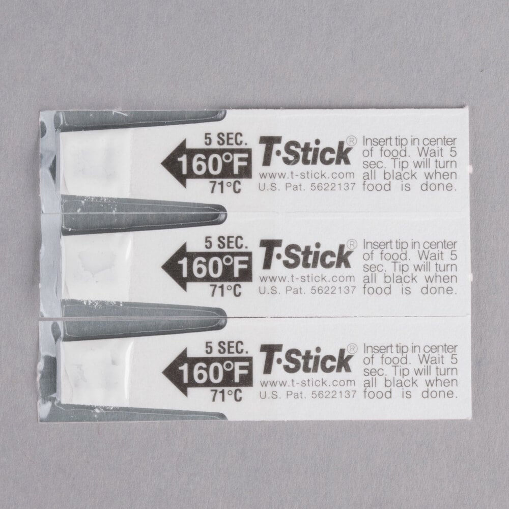 San Jamar TST9343 T-Stick Thermometer 160 Degrees Fahrenheit - 250/Pack