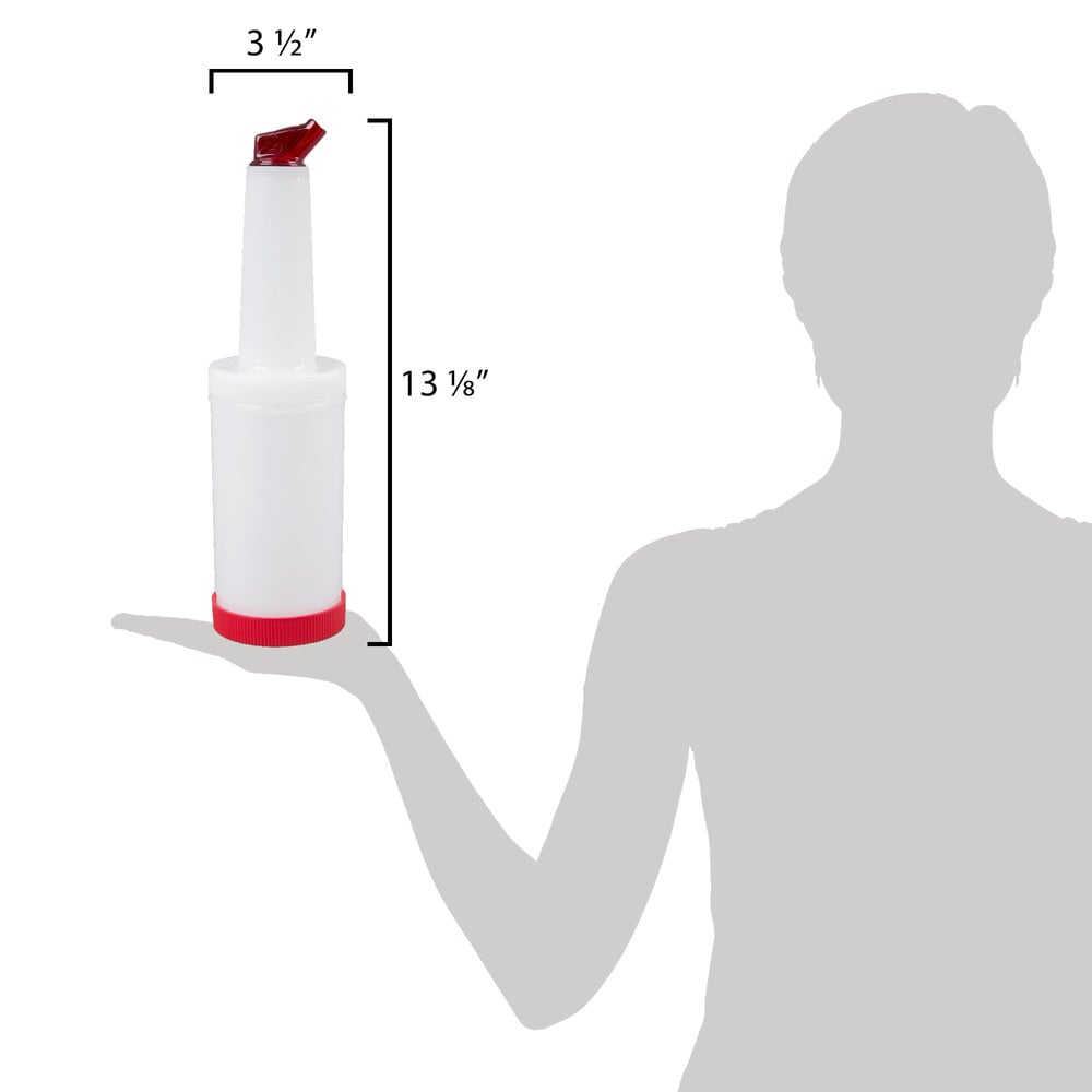 Carlisle PS601N05 Store 'N Pour 1 Qt. White Container with Red Spout ...