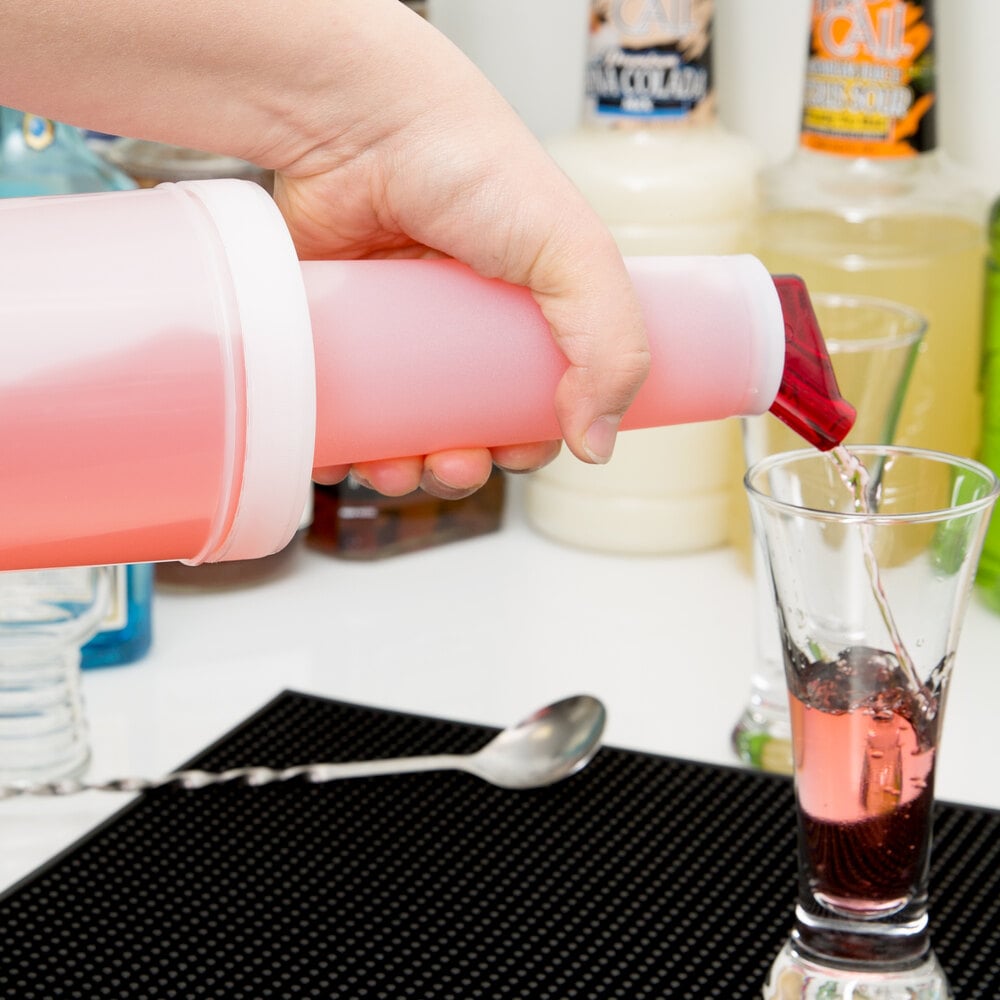 Carlisle PS601N05 Store 'N Pour 1 Qt. White Container with Red Spout ...