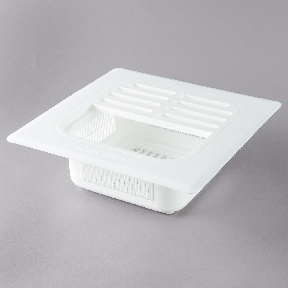 FMP 102-1190 Plastic Floor Sink Strainer with 4" Deep Opening - 8" x 8"