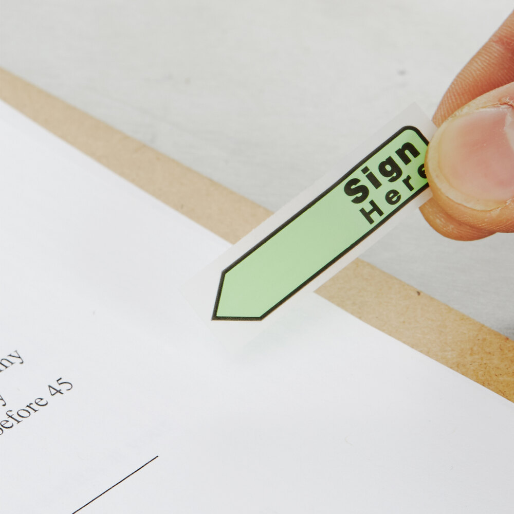 3M 684SH Post-It® 1/2" Assorted Color "Sign Here" Message Flag with ...