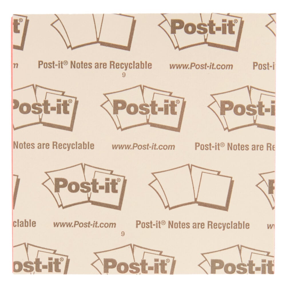 3M 654-14YWM Post-It® 3" x 3" 100 Sheet Sticky Note Pad, Canary Yellow ...