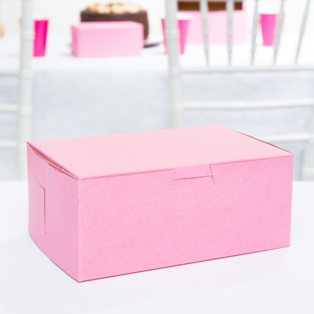 7" x 5" x 3" Pink Cake / Bakery Box - 250/Bundle