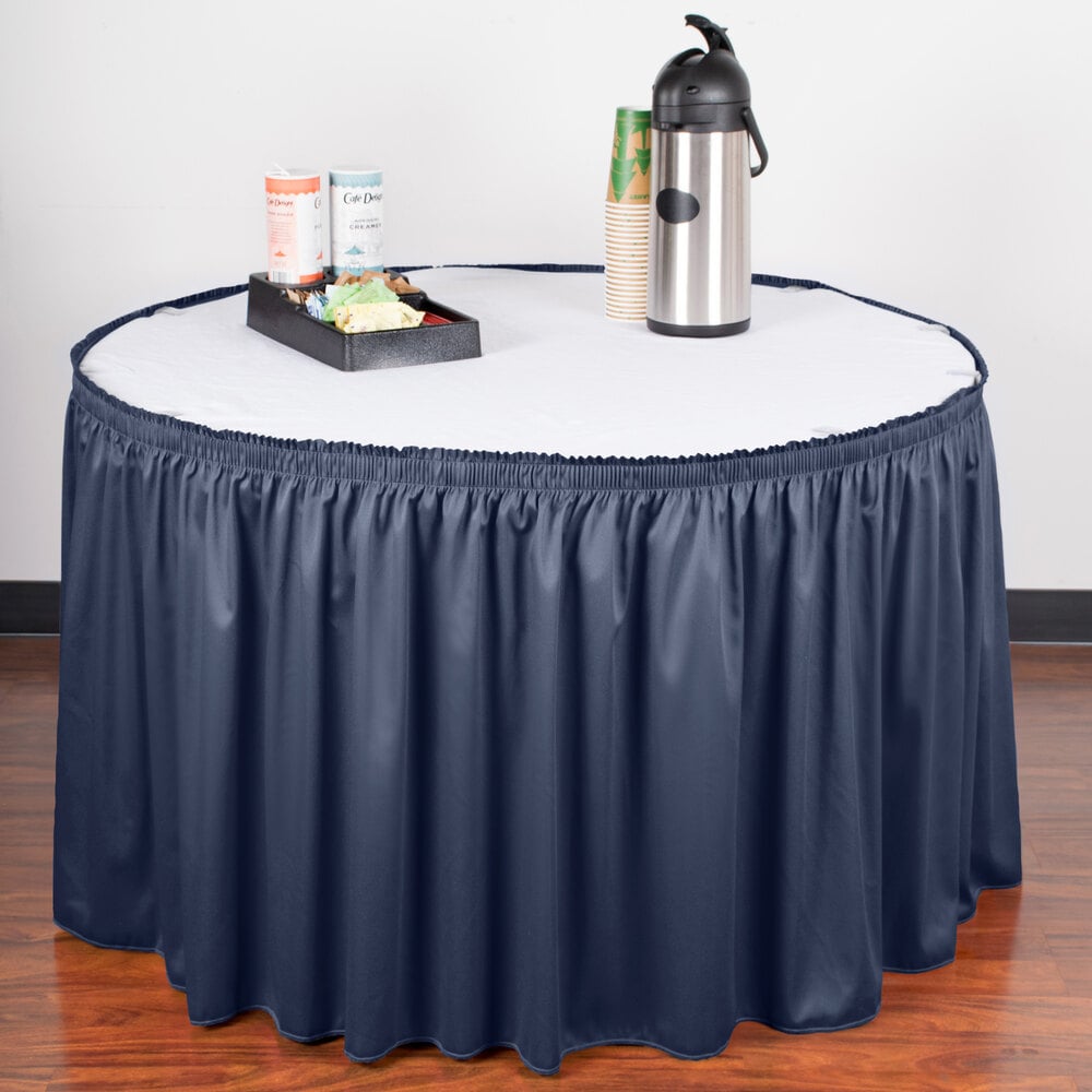 Snap Drape 5412CE29S3-0111 Wyndham 13' x 29" Navy Shirred Pleat Table ...