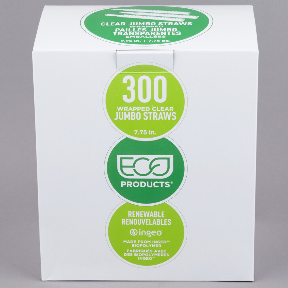 Eco Products EP-ST780 7 3/4" Clear Wrapped Compostable Plastic Cold ...